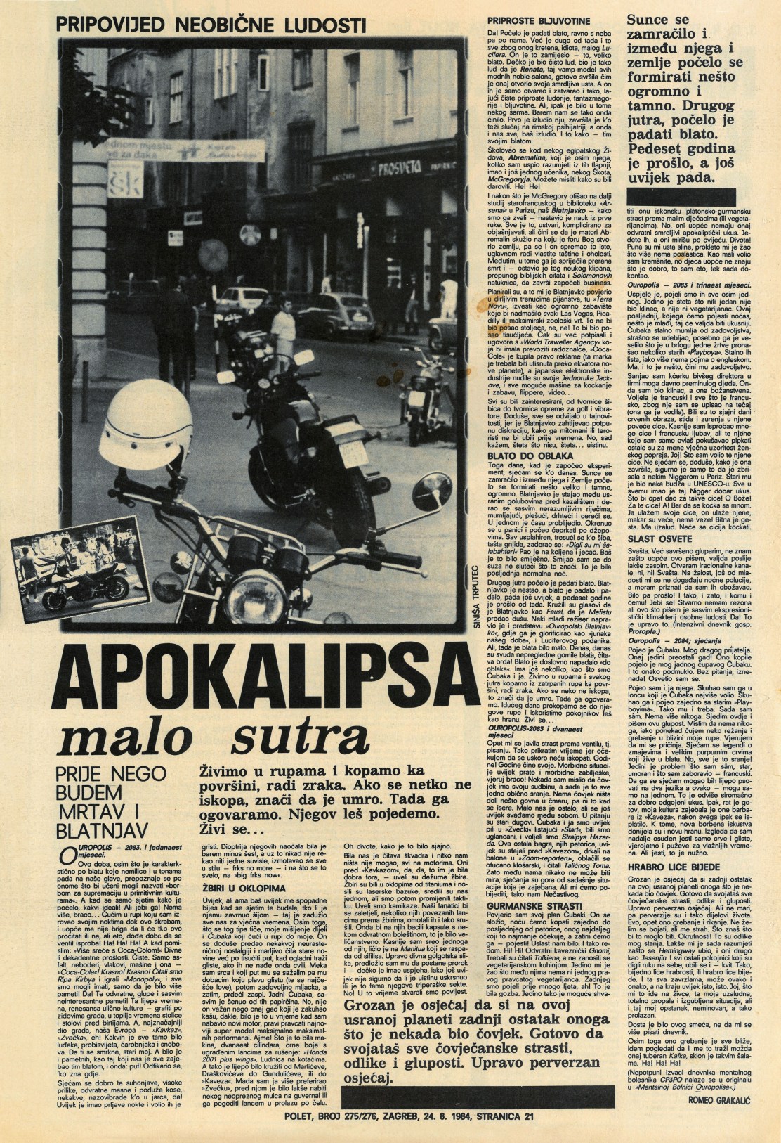 Marijan Grakalić: Apokalipsa malo sutra (Pripovjed neobične ludosti ...